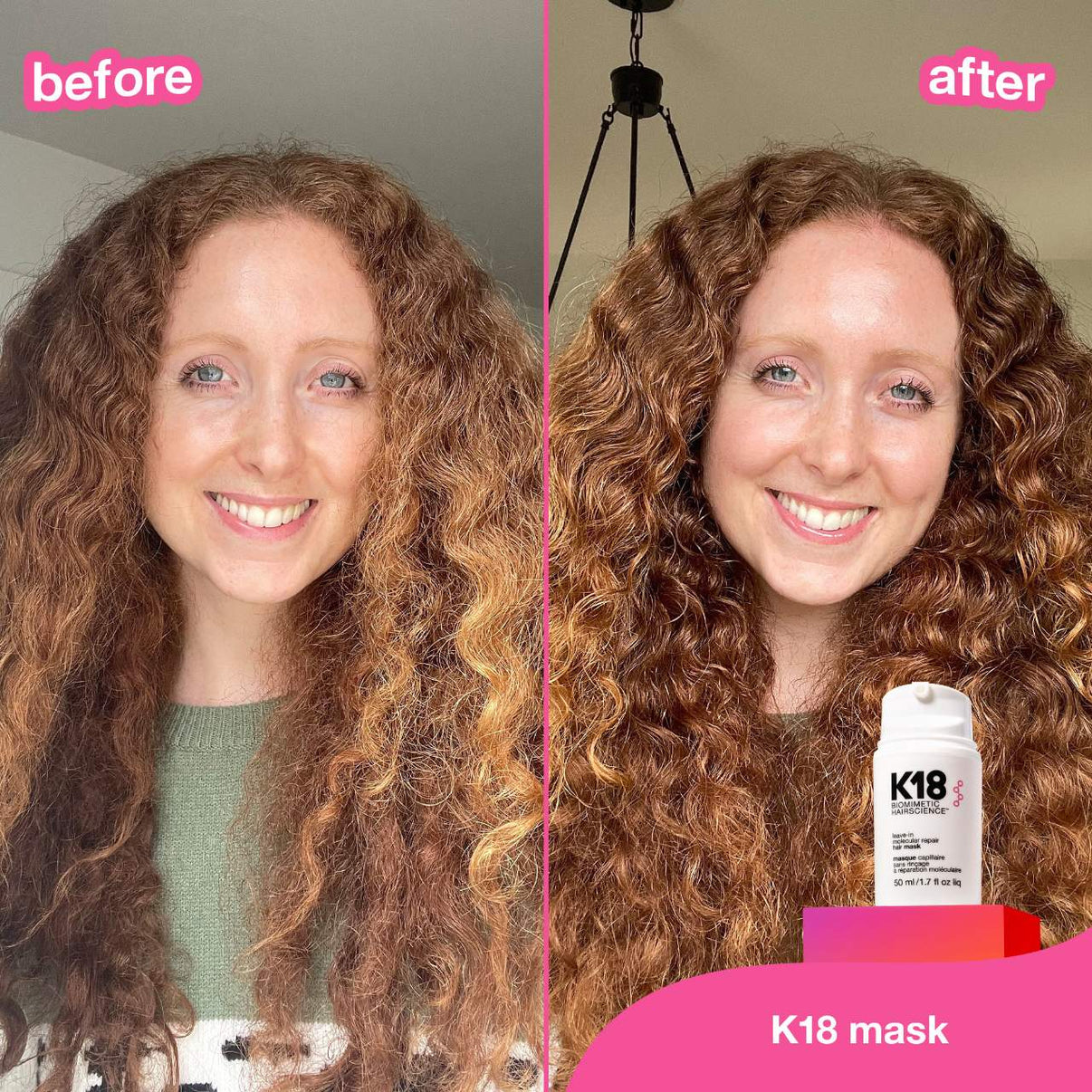 K18 Biomimetic Hair science Leave-In Molecular Repair Hair Mask ...